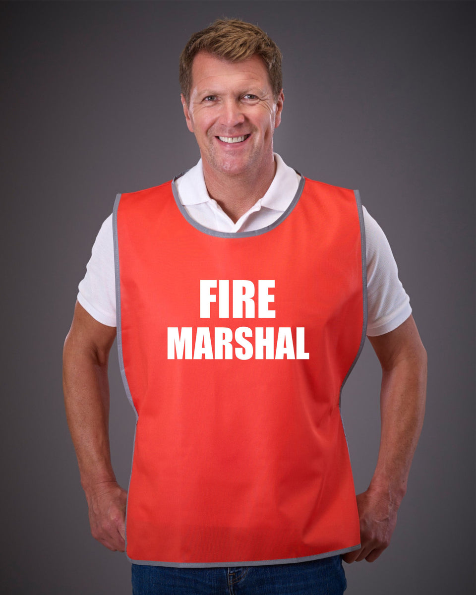 Fire Marshal Adult Reflective Border Polyester Tabard – Red Leader Clothing